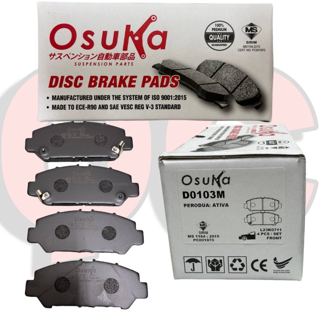 OSUKA Brake Pad Front PERODUA ATIVA (D0103M) | Shopee Malaysia