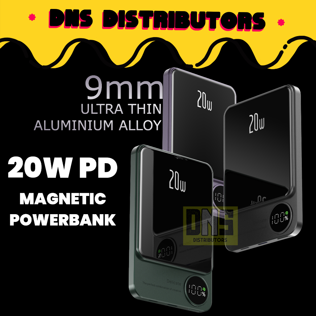 Q9 Wireless Magnetic Powerbank 20W PD Super Fast Charge Mini Power Bank ...