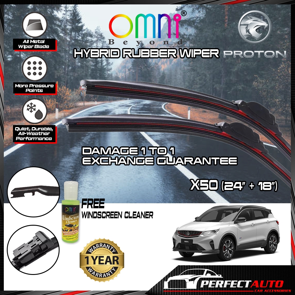 Proton X50 2020 - Present Omni Beyond HYBIRD Rubber Wiper Blade (1 Set) | Shopee Malaysia