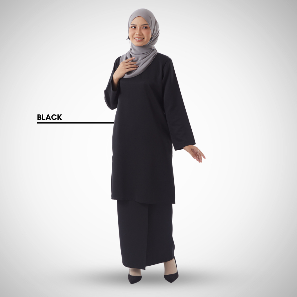 INHANNA BASIC Tihani Plain Slit Baju Kurung Longgar | Shopee Malaysia