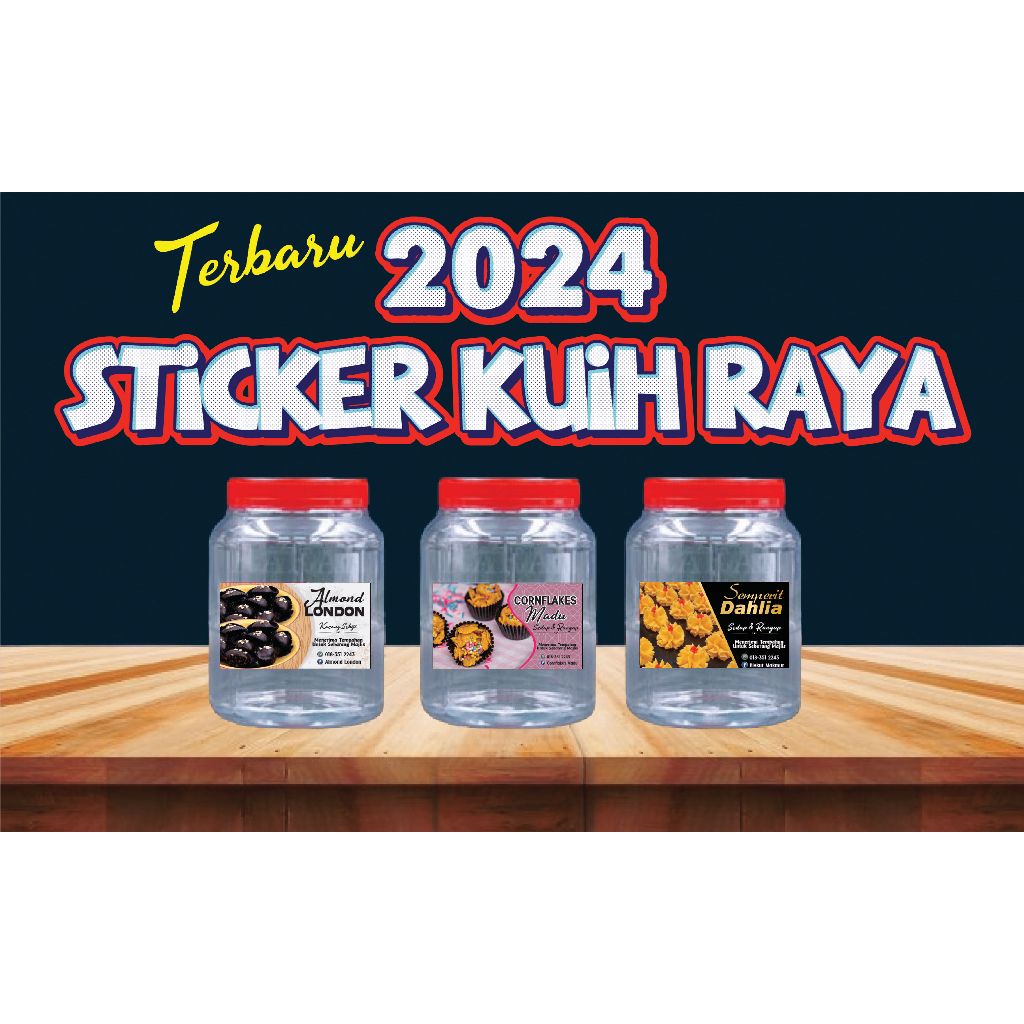 STICKER KUIH RAYA. STIKER BAHULU, KUIH SAMPERIT, KUIH KAPIT, BISKUT ...
