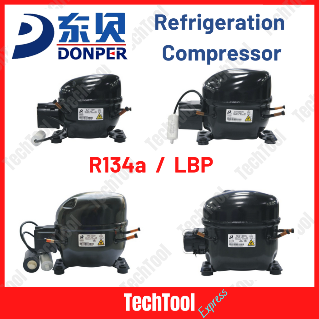 DONPER Refrigeration Compressor R134a Series 1/2HP for Refrigerator, Chiller, Freezer. | Shopee ...