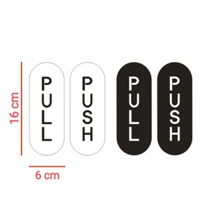 Label Pull Push Sign Waterproof / Minimalist Door Wall Signage Sticker ...