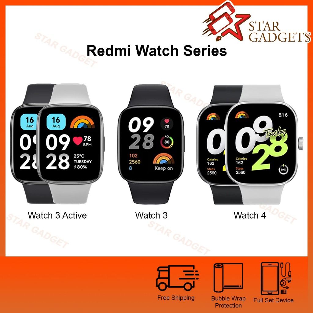Xiaomi Redmi Watch 3 / Watch 3 Active / Redmi Watch 4 | Original Malaysia New Set | Shopee Malaysia