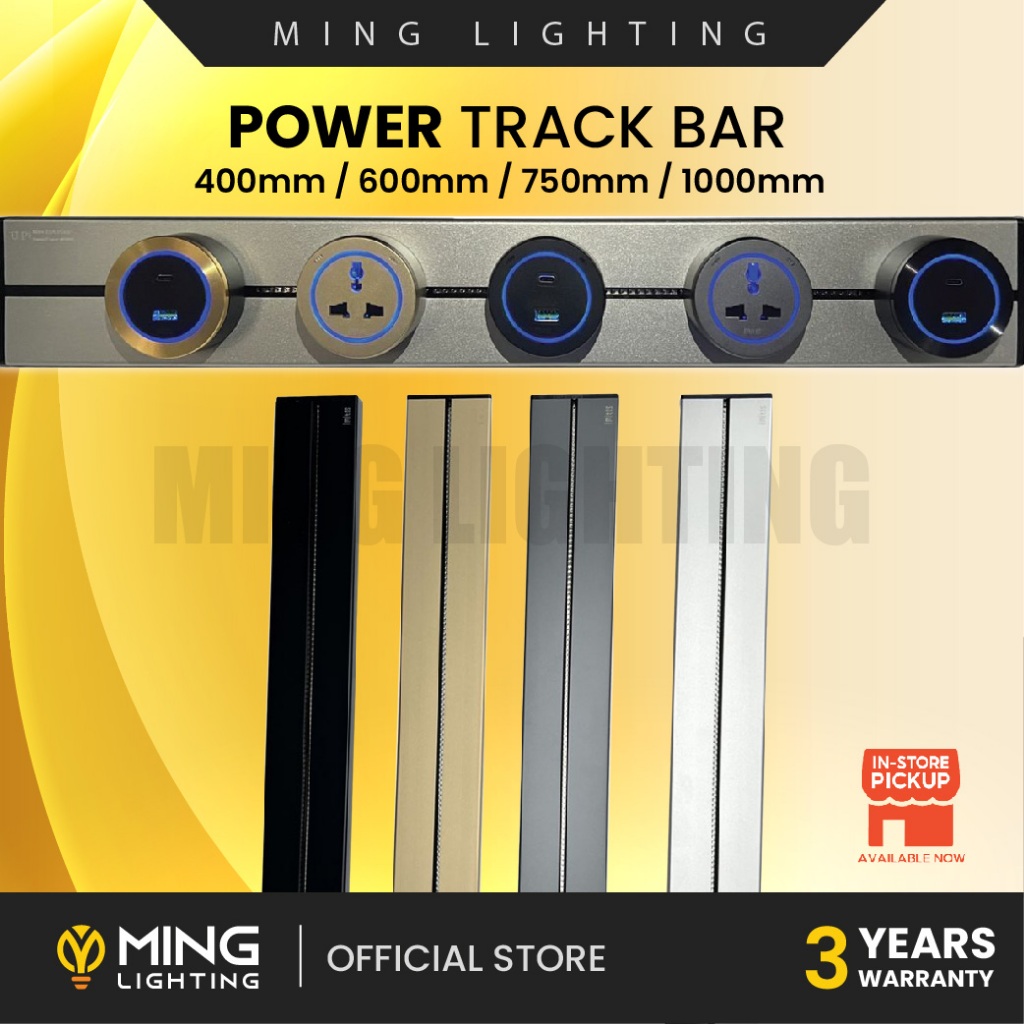 Power Track Moveable Switches 13A Universal USB + Type C Surface Long ...