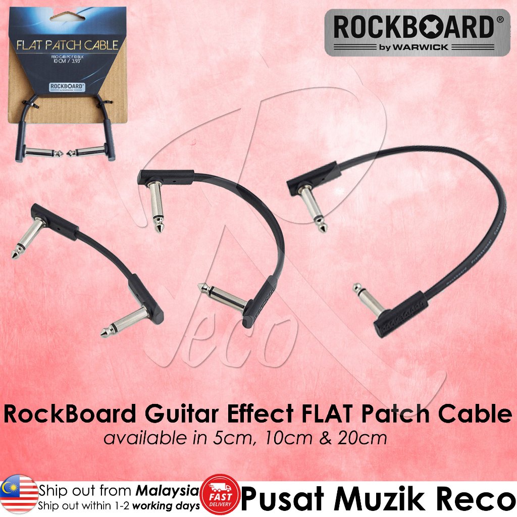 Warwick RockBoard Flat Patch Cable 5cm / 10cm / 20cm Guitar Effect Patch Cable Kable Wayar Jack ...