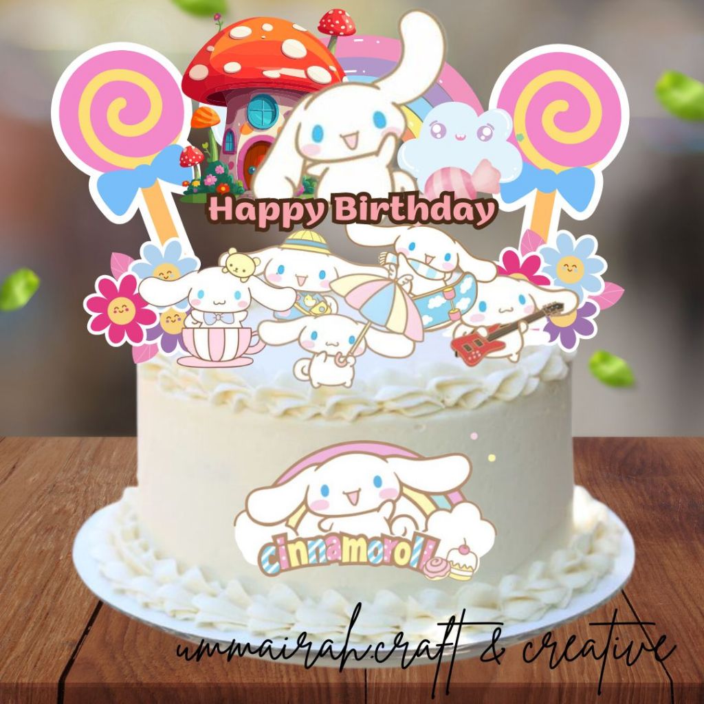 Cinnamoroll | Sanrio | Cake Topper Decoration Birthday Party( Can Add ...