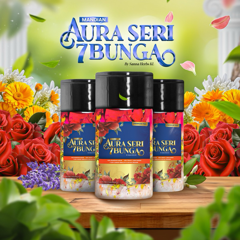 Mandian Aura Seri 7 Bunga bySannaHerbs (Set Sebotol) Untuk Lebih Segar ...