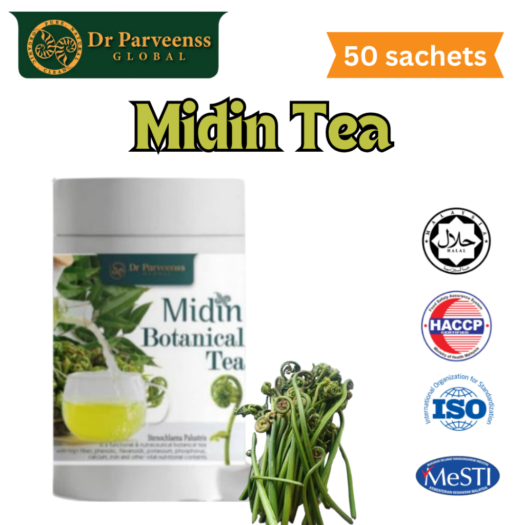 Midin Botanical Tea (50 sachets in drum) HALAL Healthy Natural | Shopee ...