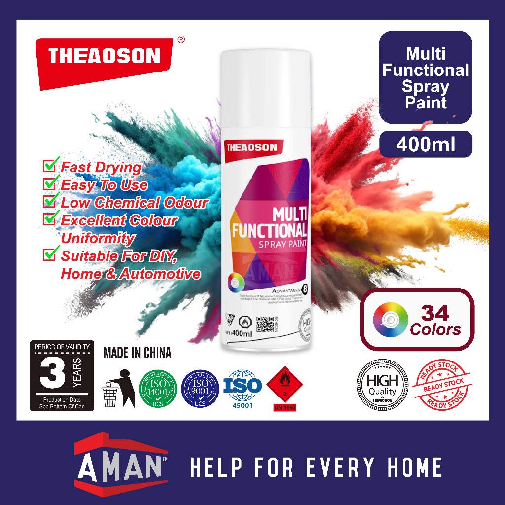 THEAOSON Aerosol Spray Paint Multipurpose Cat Spray Motor Automotive ...