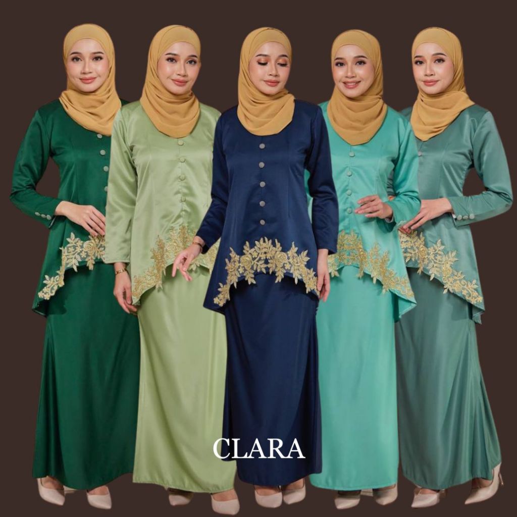 KURUNG PEPLUM CLARA LACE IBU ANAK SEDONDON RAYA 2024 emerald green sage green navy blue mint ...