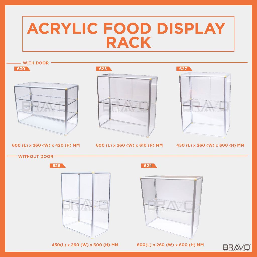 Acrylic Food Display Rack Rak Pamer Makanan Food Display Case Makanan ...