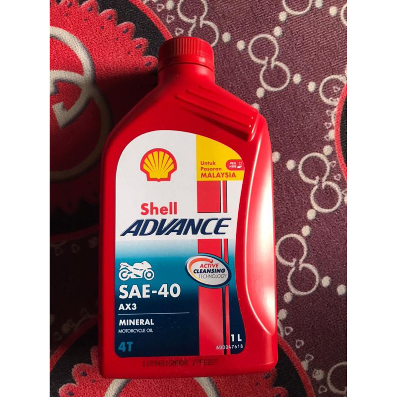 100% ORIGINAL SHELL ADVANCE 4T AX3 SAE-40 ENGINE OIL MOTORCYCLE MINYAK ...