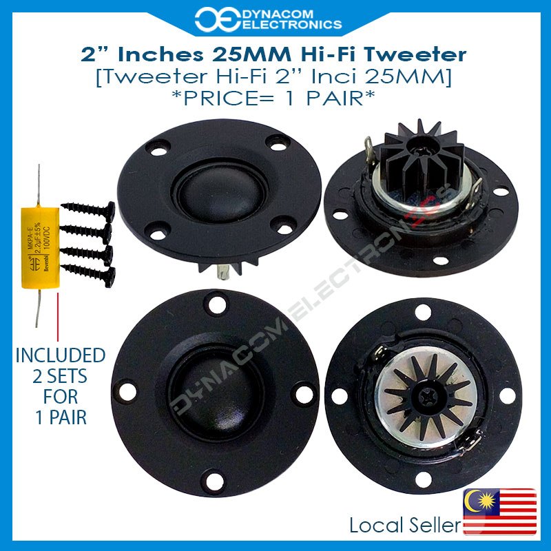 1 Pair 2” HiFi Neodymium Magnet HiFi Tweeter Car Tweeter home tweeter ...