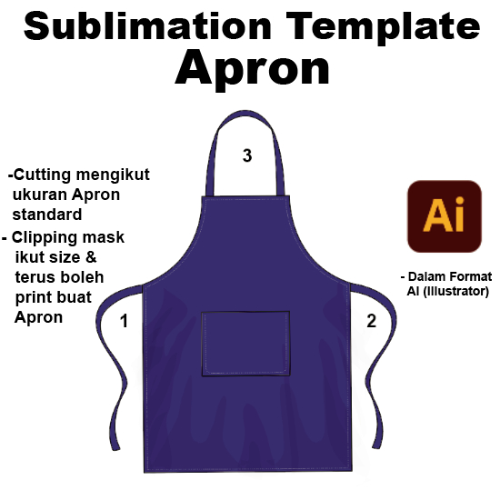 Apron Sublimation Template Size I Size Template Untuk Printing I Adobe ...