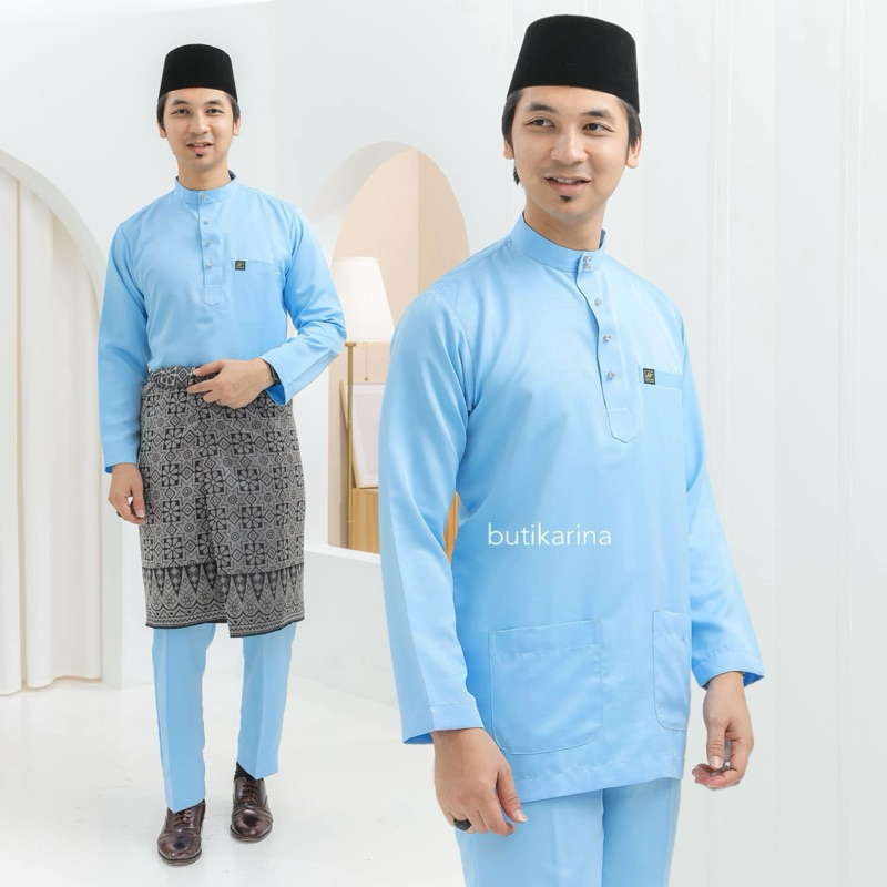 BAJU MELAYU BIRU MUDA BABY BLUE PREMIUM | Shopee Malaysia