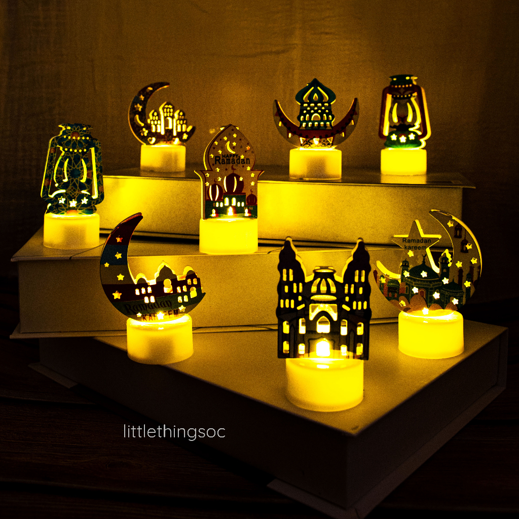 JOM RAYA 2025 8 Design LED Eid Ramadan Flameless Candle Light Battery ...
