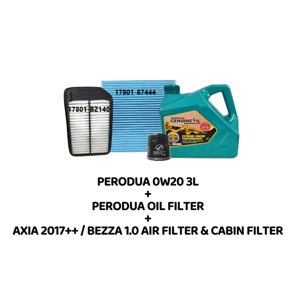New Perodua Axia 0W20 Fully Synthetic 0W-20 Engine Oil 3L + Oil Filter ...