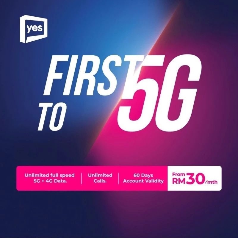Simkad YES Prepaid FT5G RM20 50GB | RM30 Unlimited Data Uncapped Speed ...