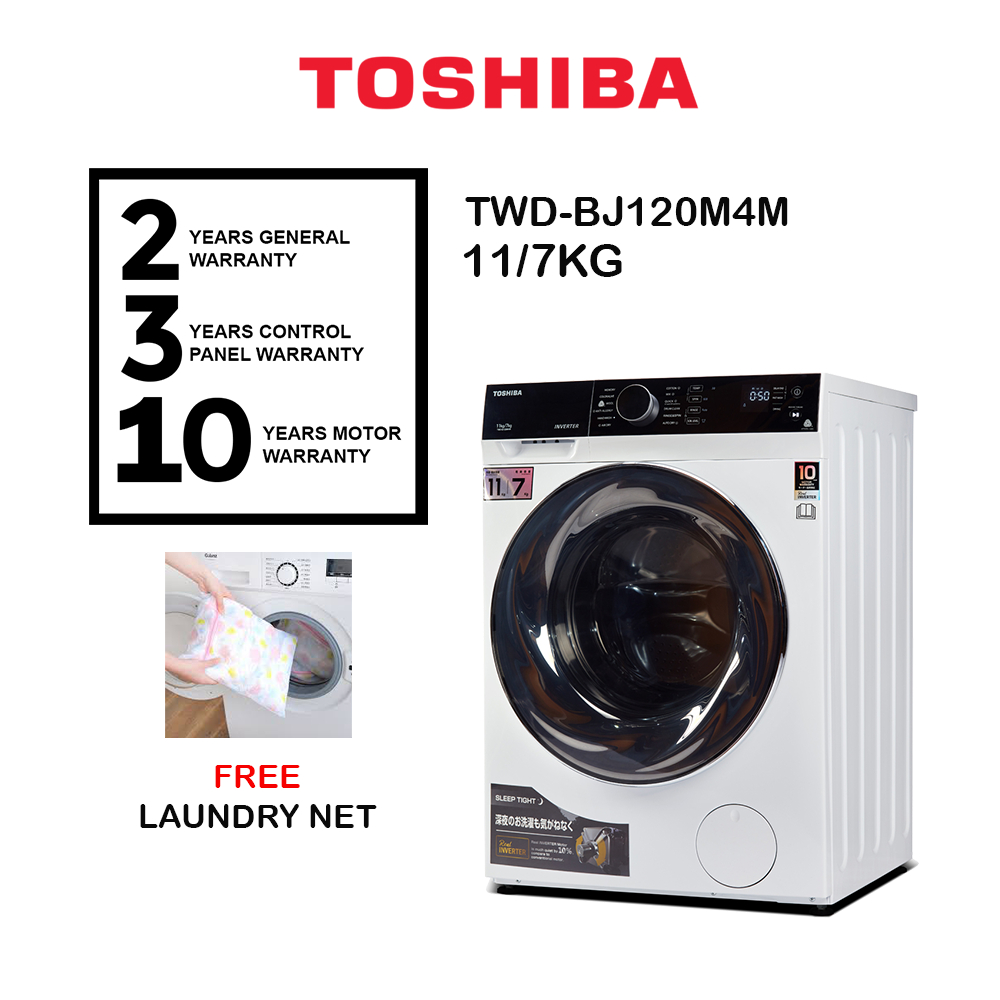 Toshiba 11KG / 7KG FRONT LOAD TWD-BJ120M4M INVERTER WASHER DRYER ...