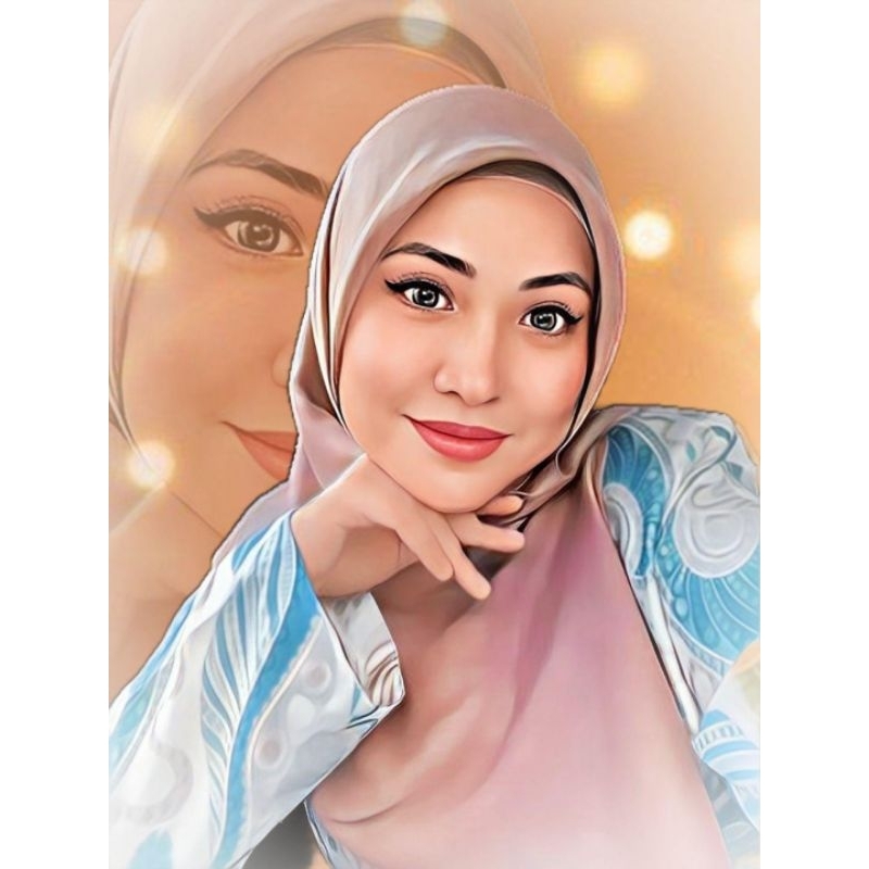 Edit Gambar Kartun Cartoon Comel Viral DP media sosial Lukisan potret ...