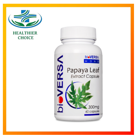 Bioversa Papaya Leaf Extract Capsules 300mg 60's Vegecaps (Exp: 10/2025 ...