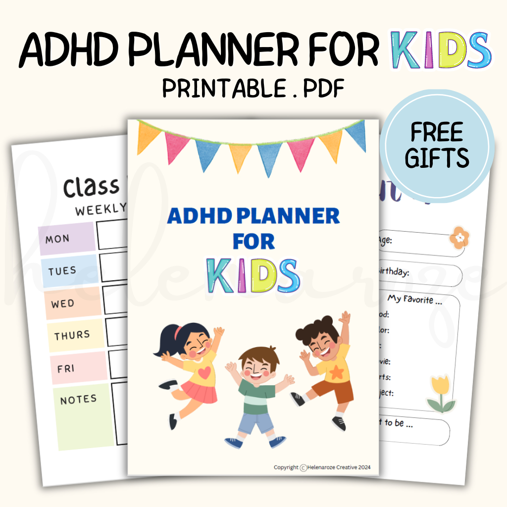 Adhd Planner For Kids Printable PDF Printable Digital Untuk Kanak-Kanak ...