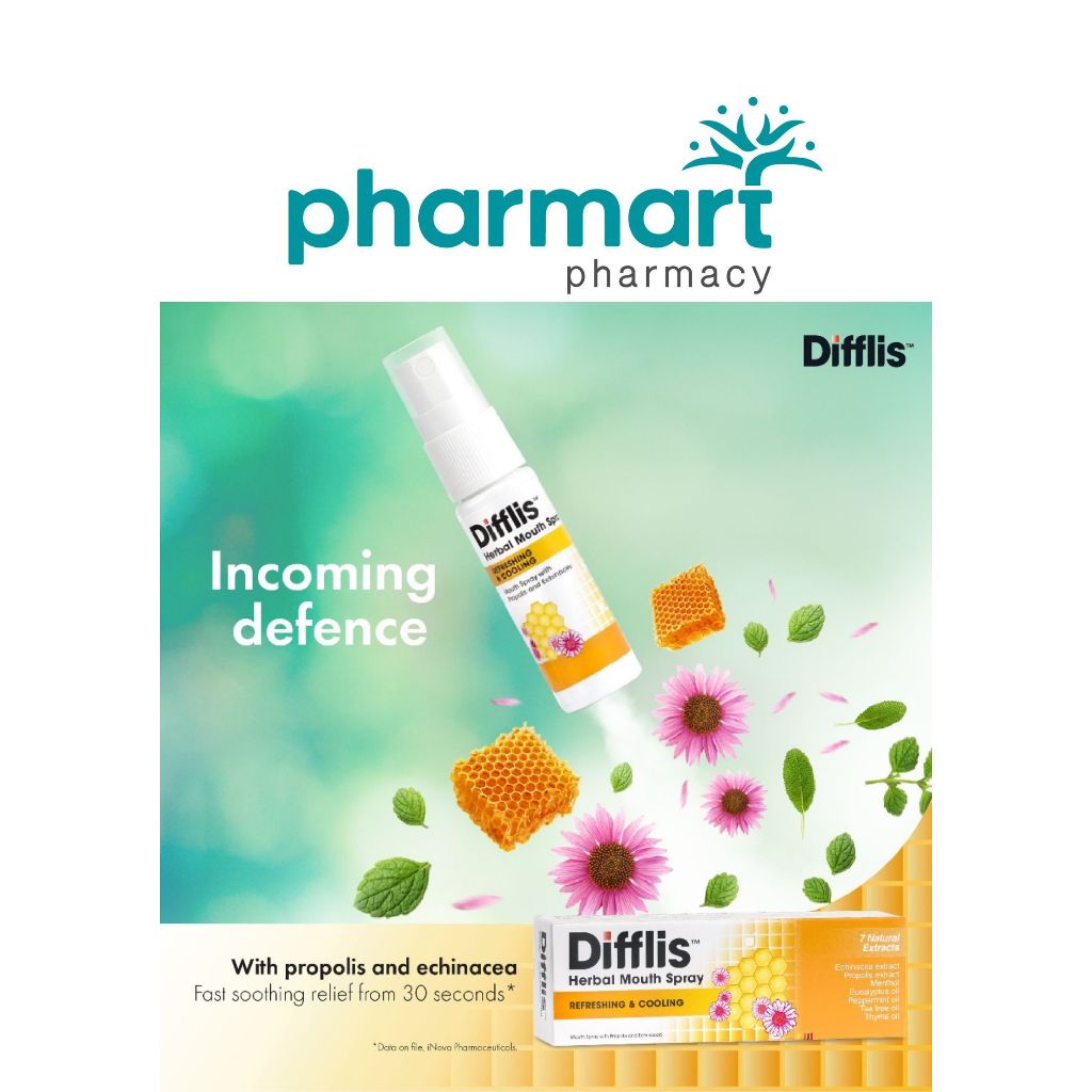 Difflis Herbal Mouth Spray 15ml - Mouth Spray with Propolis & Echinacea ...