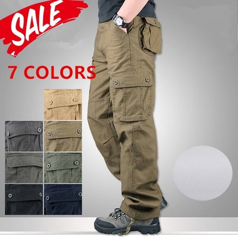 💥💥 Viral 💯kain cotton 6 pocket kerja Elastic Slack Pant With Dosting ...