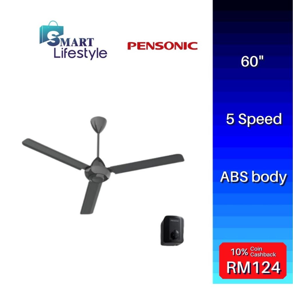 Pensonic 5 Speed Regulator Control Ceiling Fan (60 Inch) PCF-6003A(BK ...