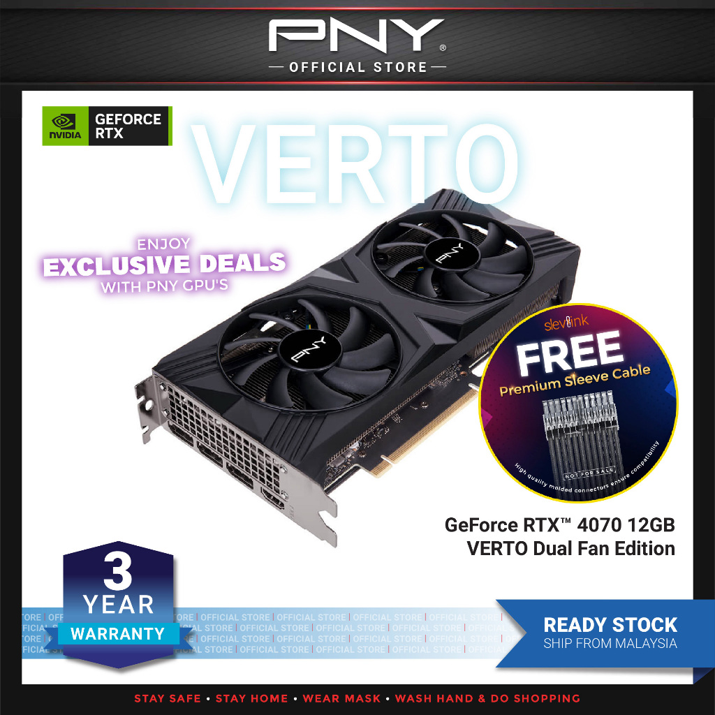 PNY GeForce RTX 4070 12GB VERTO Dual Fan Graphics Cards [RESTOCKED ...