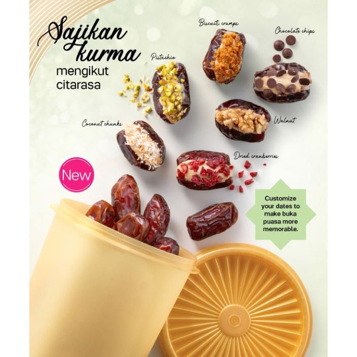 Tupperware Kurma Gift Set 300g / Deco Canister Junior 1.2L (New ...