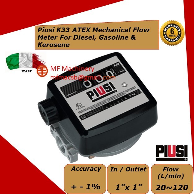 Mf Piusi K33 ATEX Mechanical Flow Meter For Diesel, Gasoline & Kerosene ...