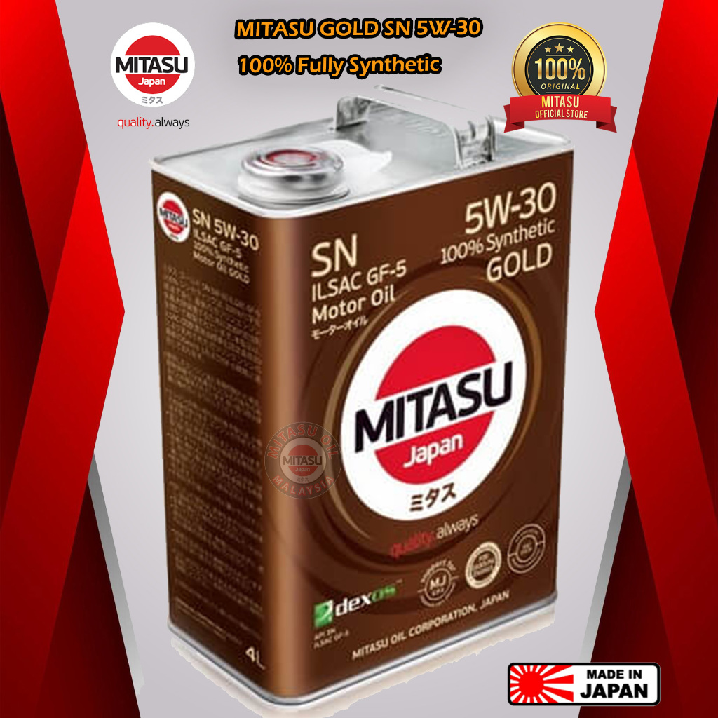 MITASU GOLD SN 5W-30 100% Fully Synthetic Engine oil 4L (100% Original ...