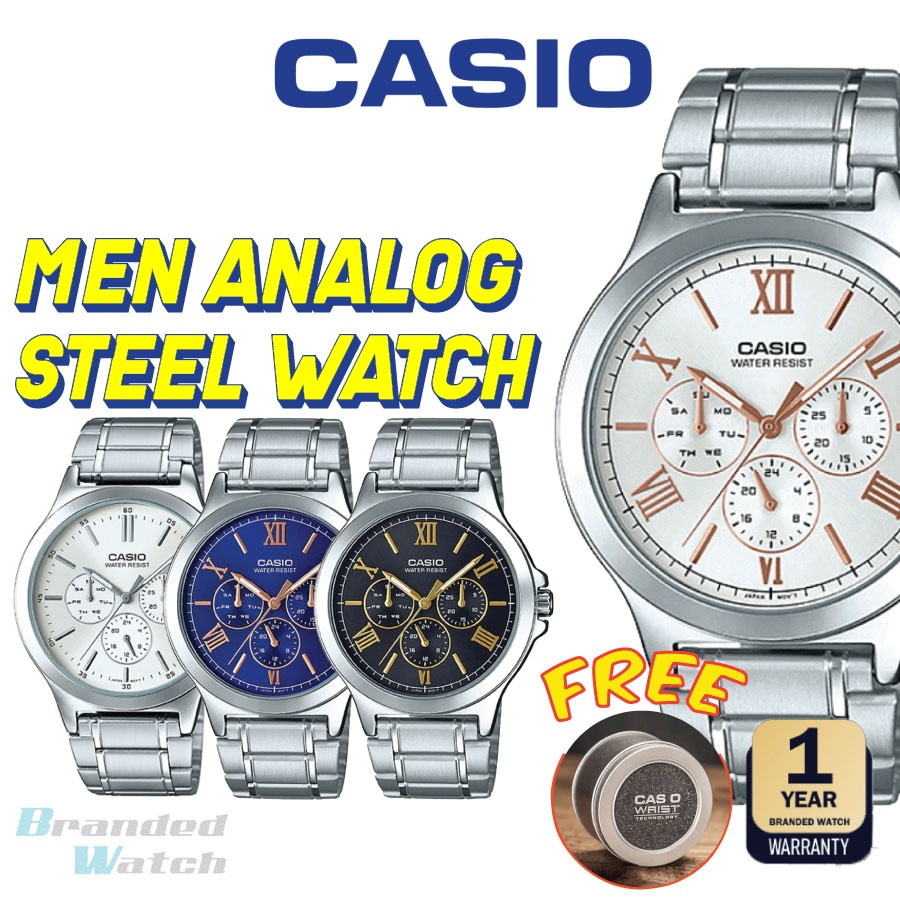 CASIO MTP-V300D MAN MULTIFUNCTION QUARTZ ANALOG DAY DATE DISPLAY ...