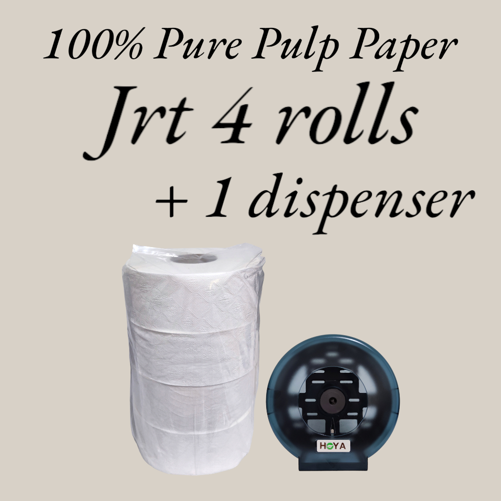 Hippo Jumbo Roll Tissue JRT 4 Rolls Combo With Dispenser | Shopee Malaysia