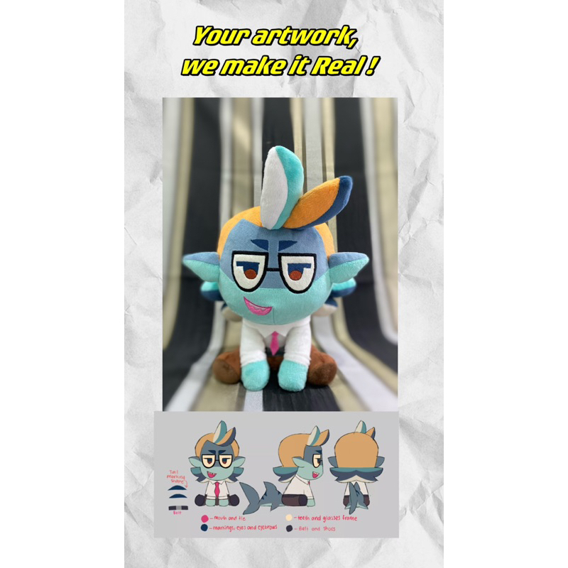 Custom Handmade Cute Plush Soft Toys - Portrait / children drawing / 2D ...