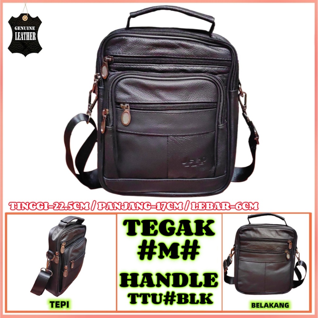 BEG SILANG KULIT LEMBU BETUL SLING BAG COW LEATHER XL ,M,L,S SAIZ READY ...