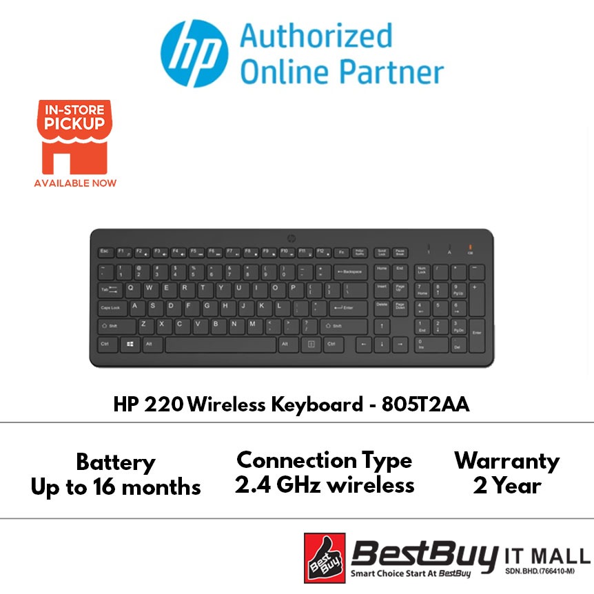 HP 220 Wireless Keyboard - 805T2AA | Shopee Malaysia