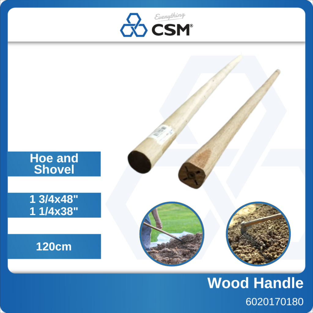 CSM 4 feet Wooden Hoe Shovel Stick Handle Only Kayu Batang Cangkul Wood ...