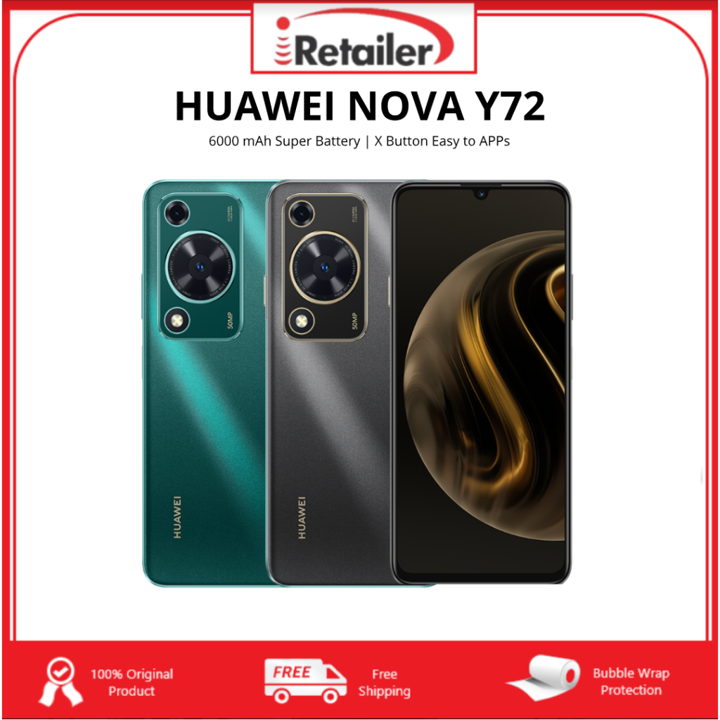 (NEW) HUAWEI Nova Y72 | 8GB+128GB | 6.75 FullView Display | 6000 mAh ...