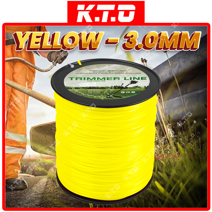1 Roll Square Nylon 2.4mm / 3.0mm Grass Trimmer Line String 2kg / Tali Mesin Rumput / 割草绳 ...