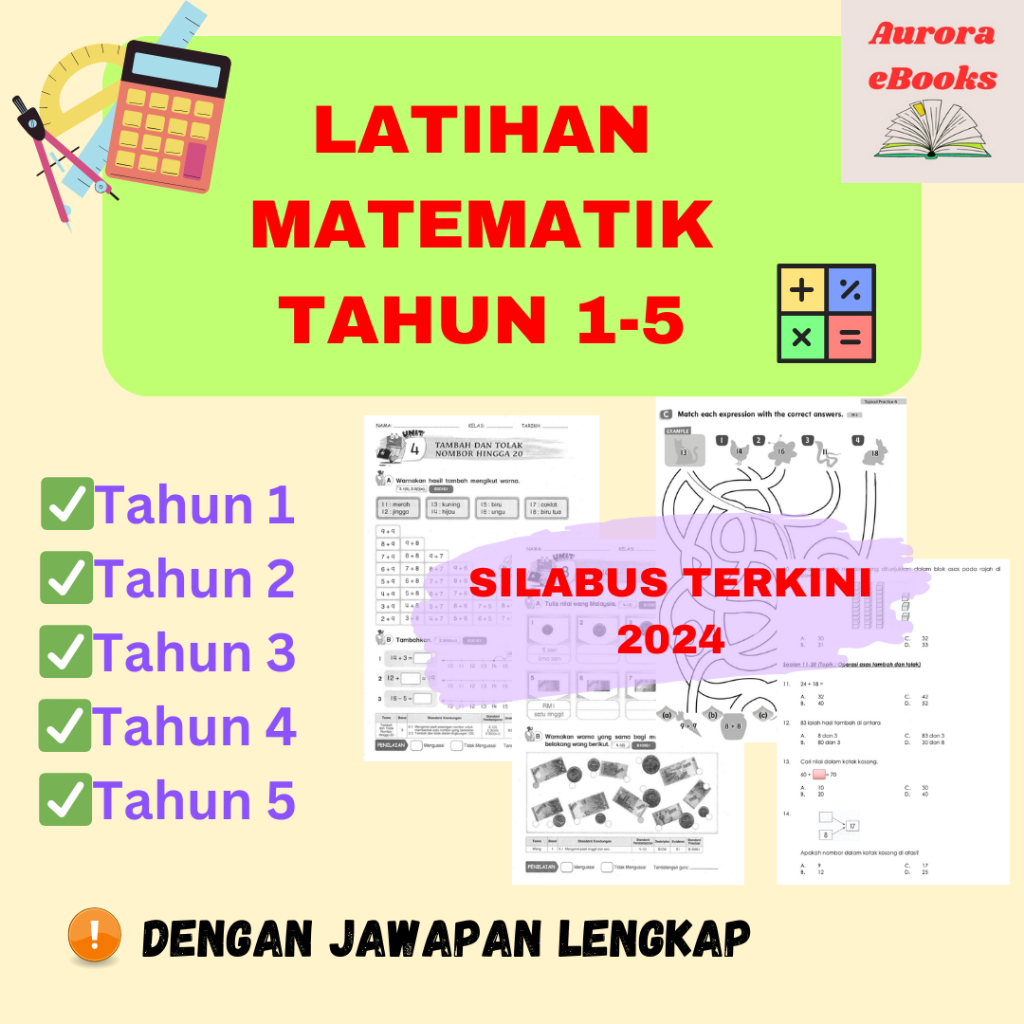 [Softcopy PDF📚] Latihan Matematik Tahun 1-5 | Silibus KSSM Terkini ...