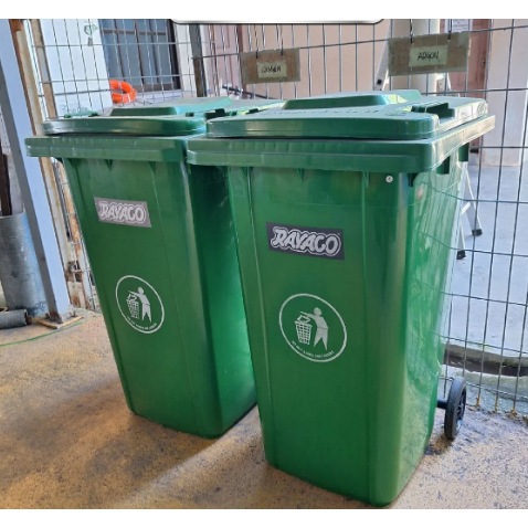 Heavy Duty》》RAYACO 240L Mobile Green Plastic Dustbin With Wheel Garbage ...