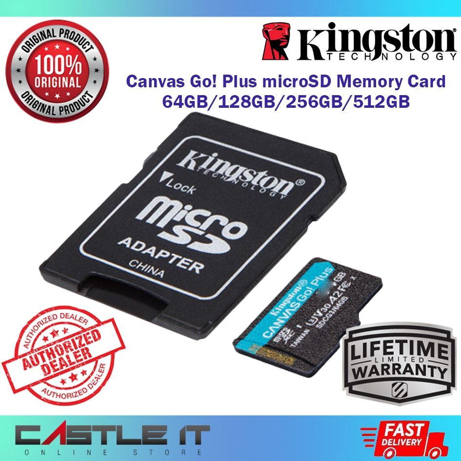 Kingston Canvas Go! Plus MICROSD G3 / G4 NEW GEN - 64GB 128GB 256GB 512GB Memory Card | Shopee ...