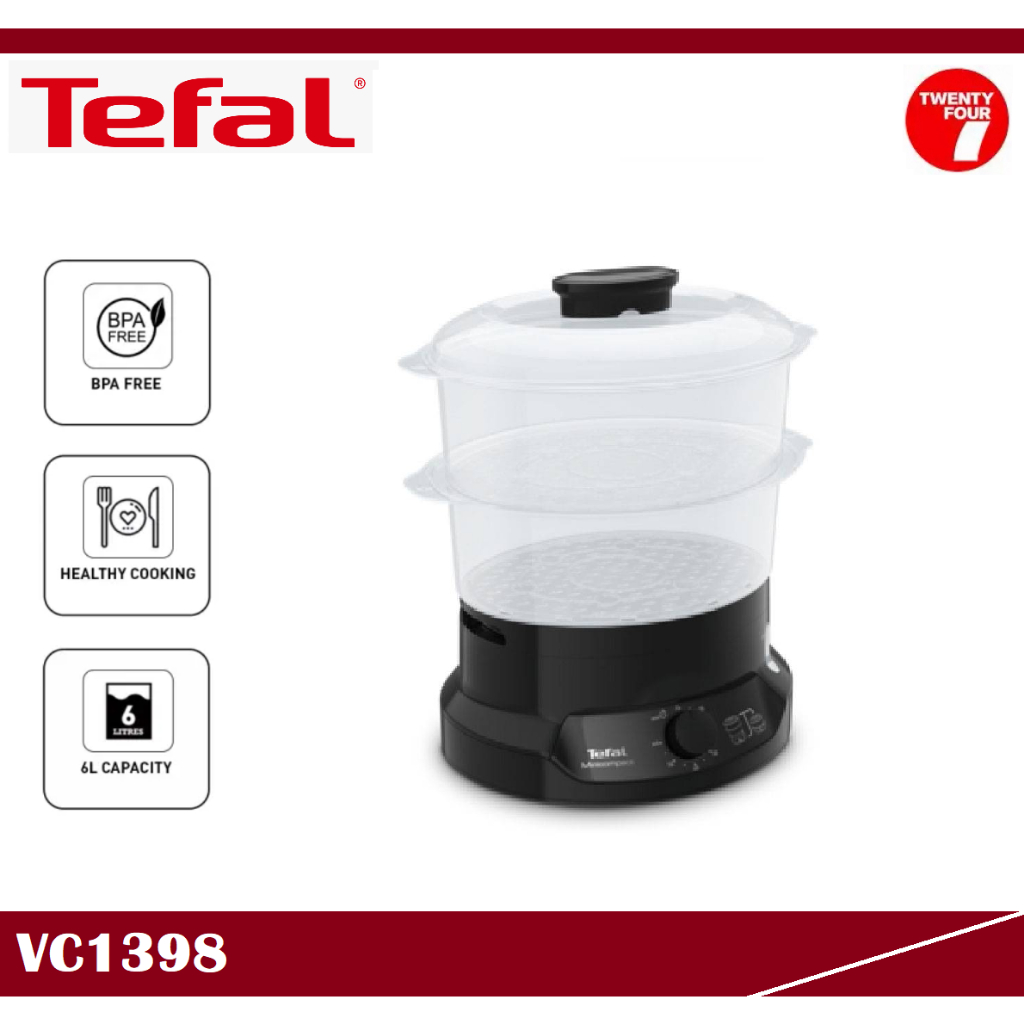 TEFAL Mini Compact Steamer VC139865 (food steamer/ pengukus elektrik ...