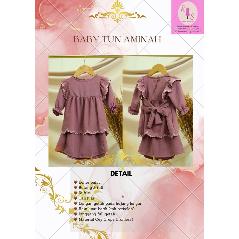 (Free Postage) Baby TUN AMINAH by Ori Haurabelle Ironless Baju Raya ...
