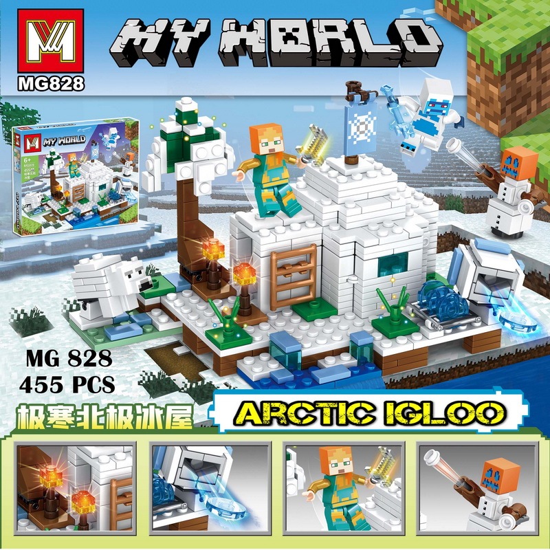 MG BLOCKS MG828 My World Minecraft Series The Alex North Arctic Igloo ...