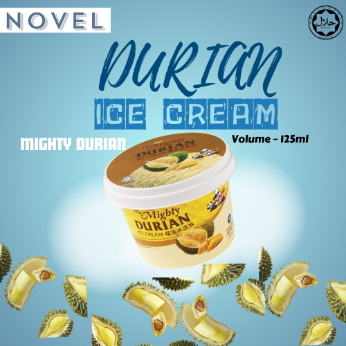 Novel Ice Cream 3 Cups Mighty Durian D24 Frozen Snack Aiskrim | Shopee ...