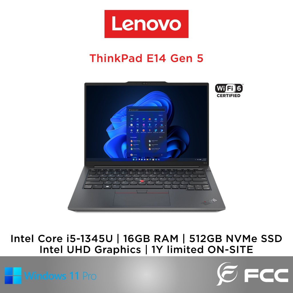 Lenovo ThinkPad E14 Gen 5 Intel Core i5-1345U 16GB RAM 512GB SSD ...